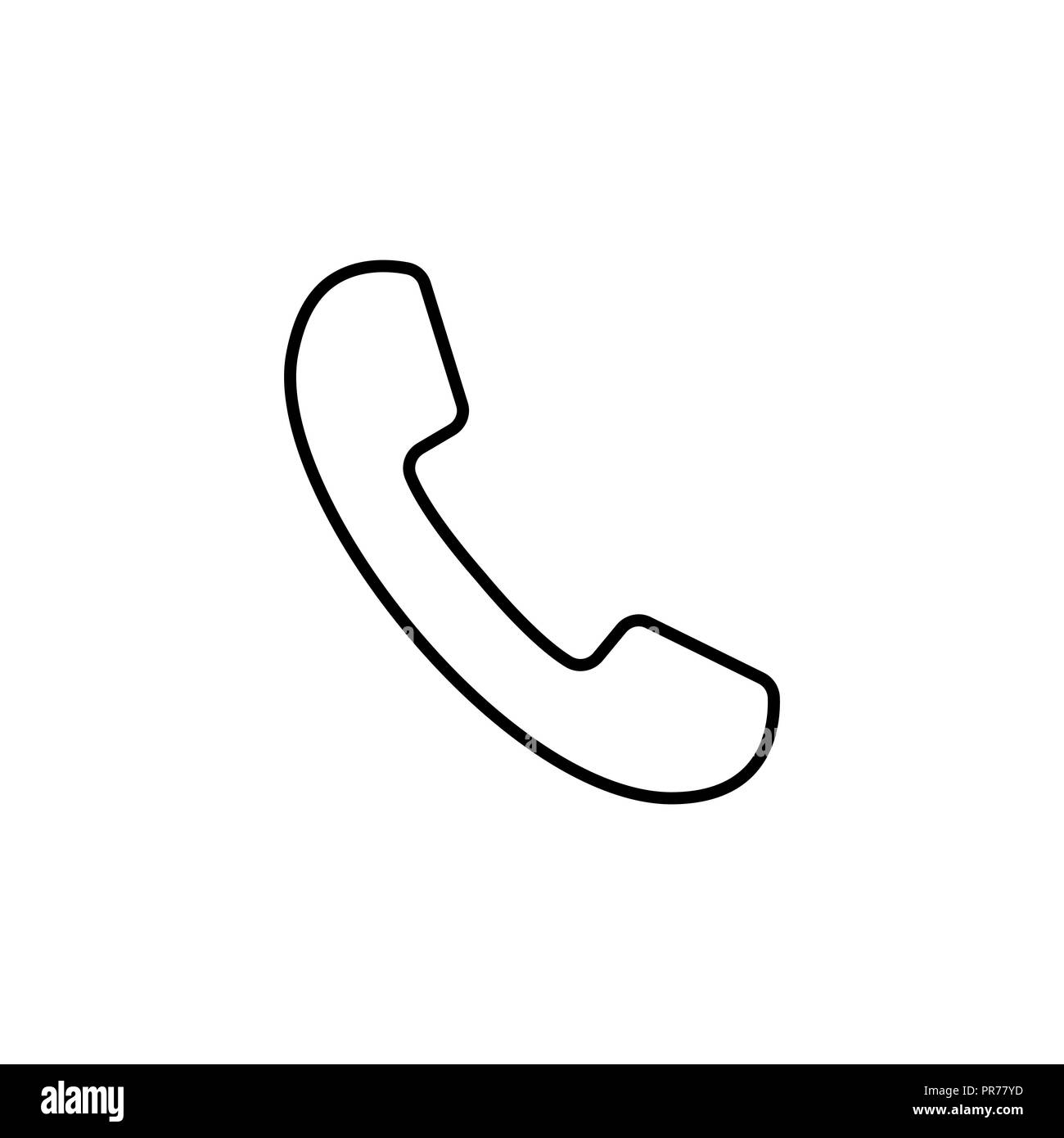 Phone icon, sign. Handset. Vector illustration. Flat design. Black ...
