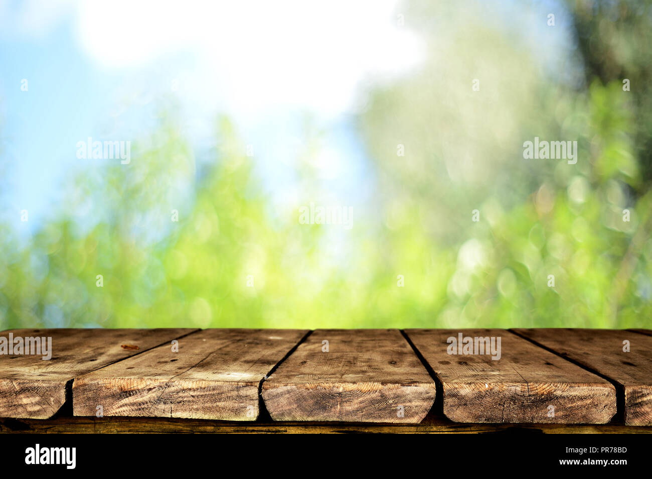 Wooden table background Stock Photo - Alamy