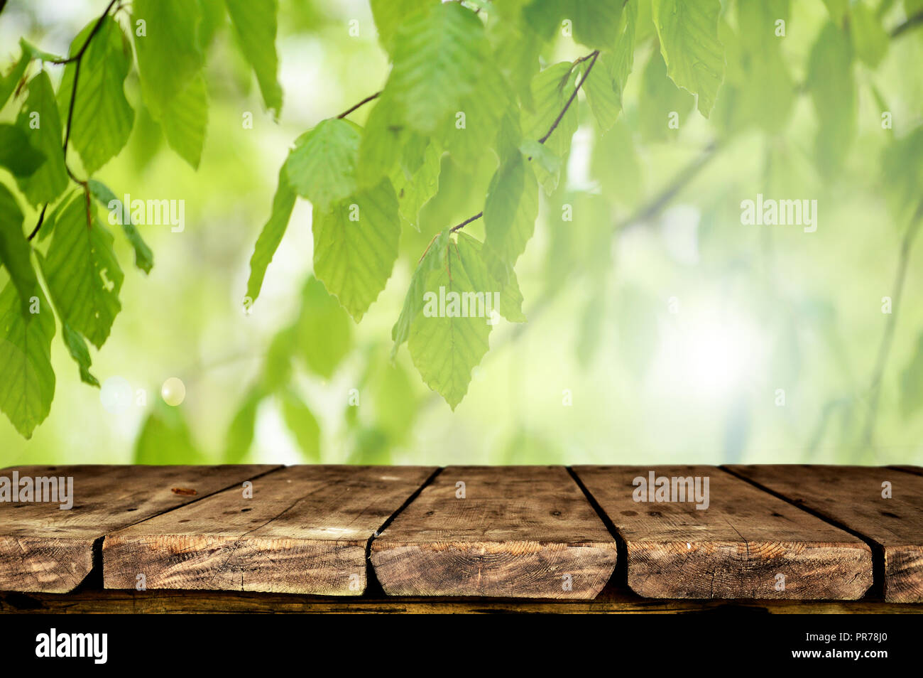 Wooden table background Stock Photo - Alamy