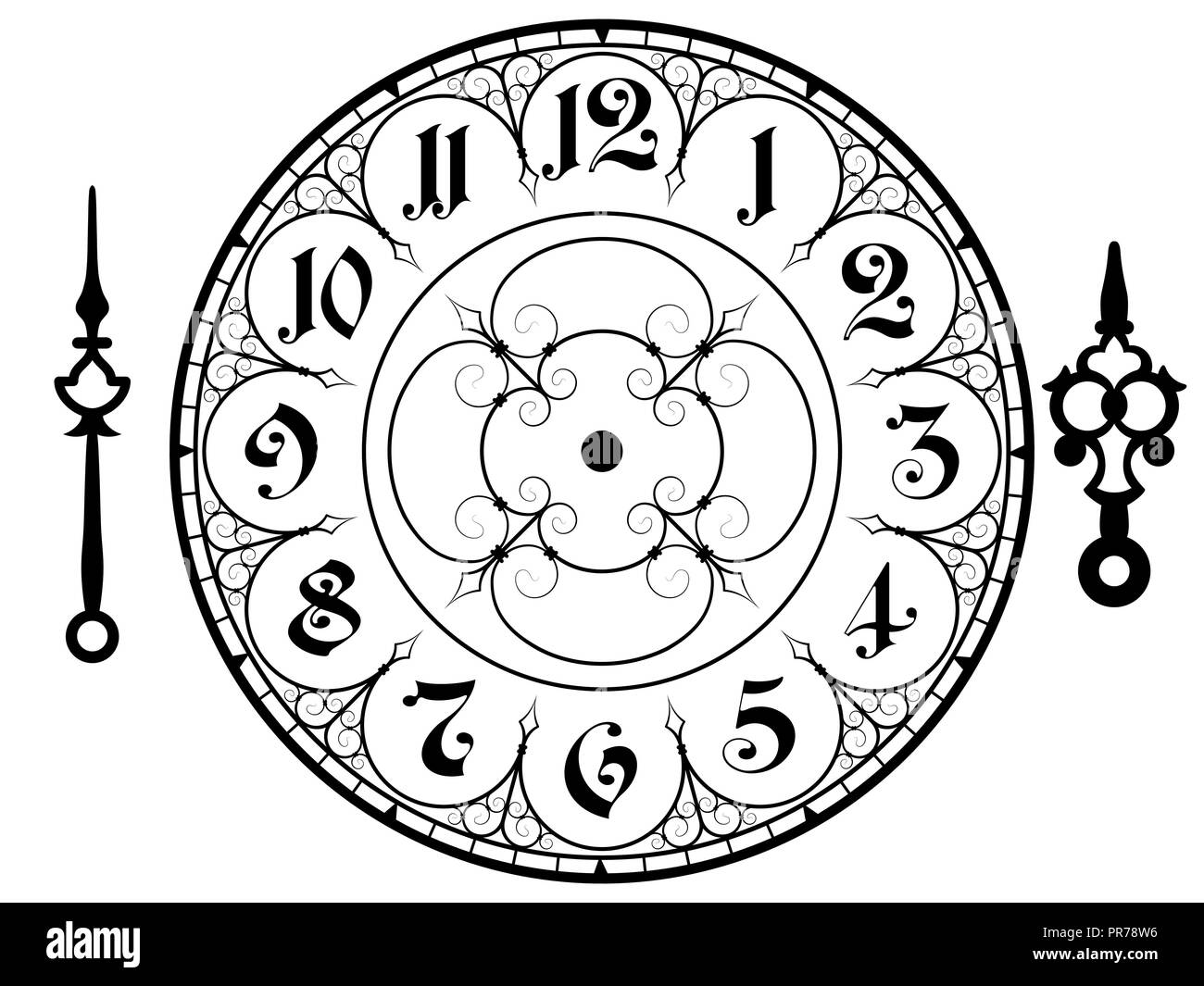 Vector vintage clock Stock Vector Image & Art - Alamy