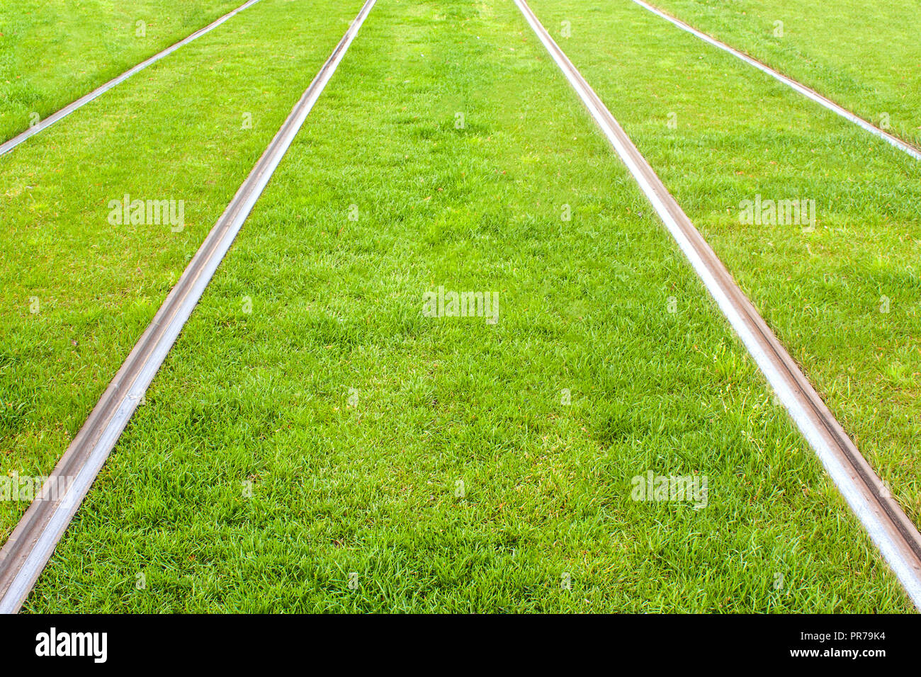 Tram line on grass hi-res stock photography and images - Alamy