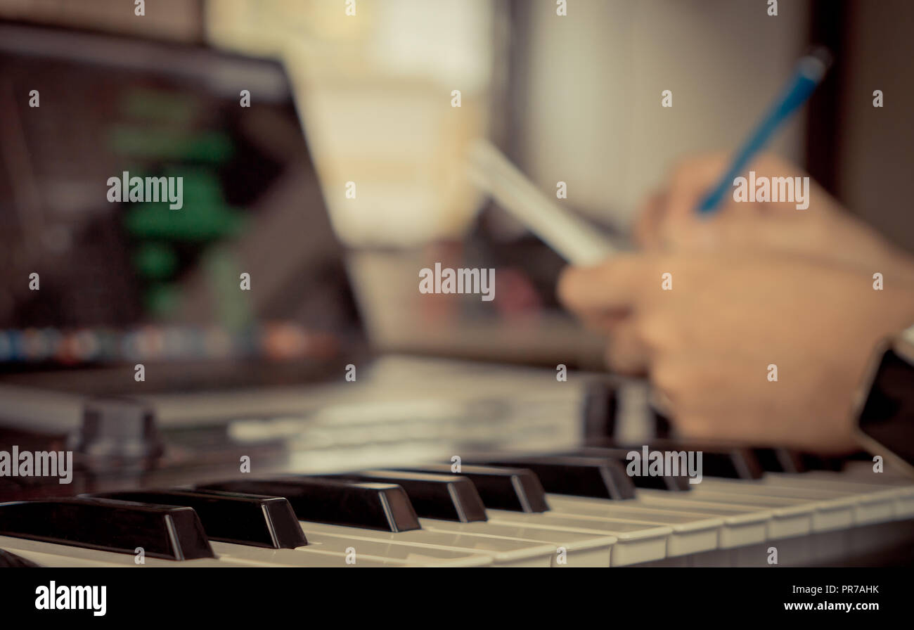 Melody writing hi-res stock photography and images - Alamy