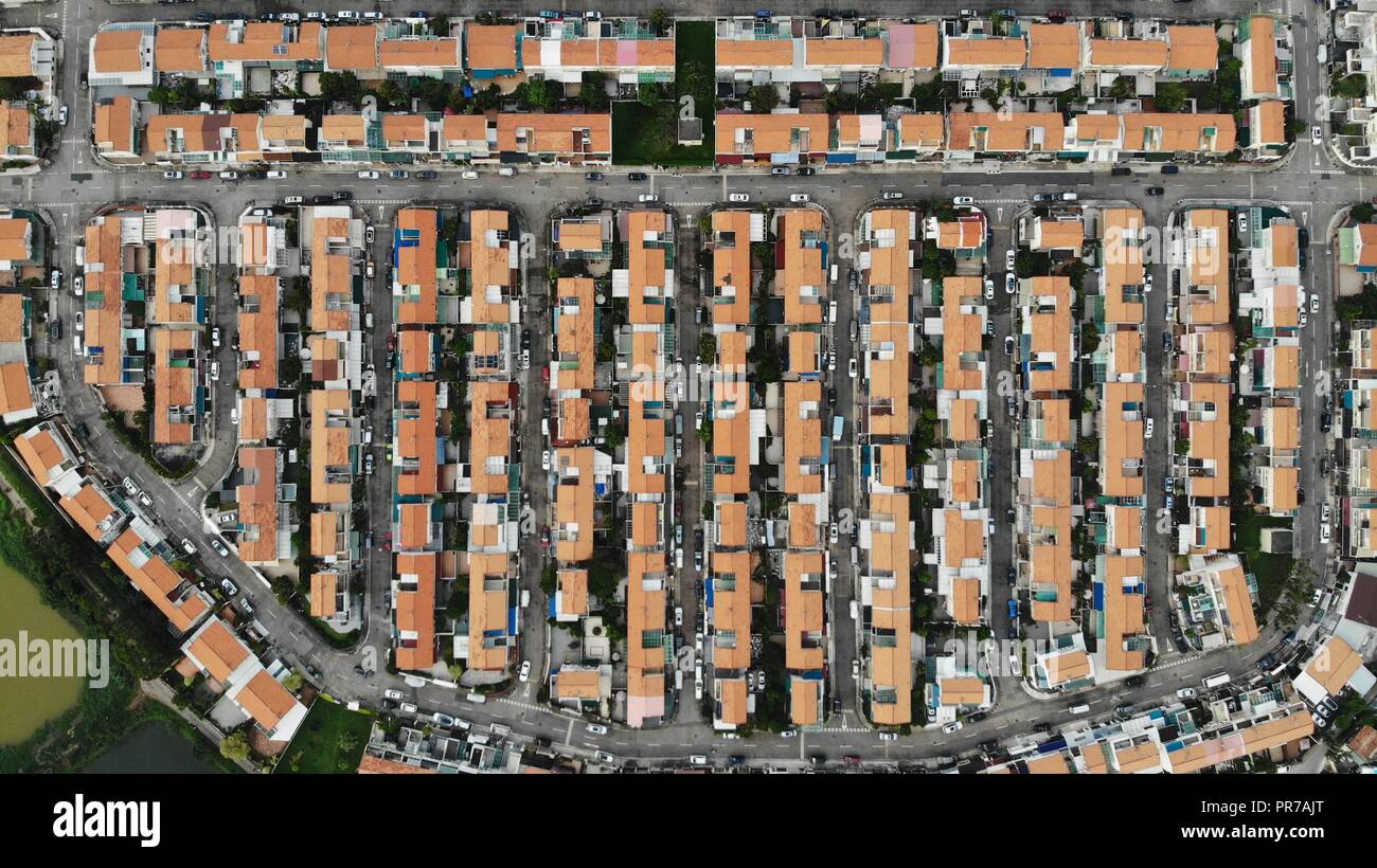 aerial view of yuen long estate village in hong kong Stock Photo - Alamy