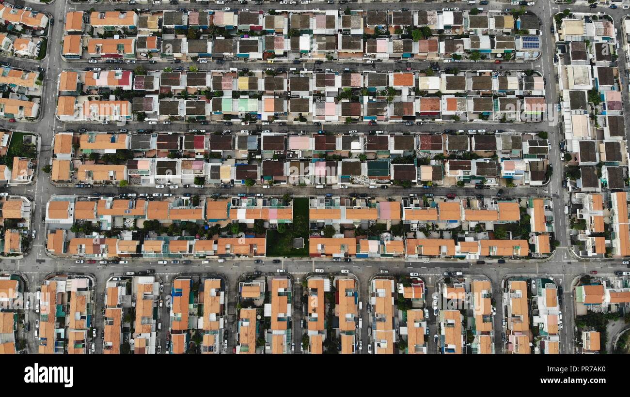 aerial view of yuen long estate village in hong kong Stock Photo - Alamy