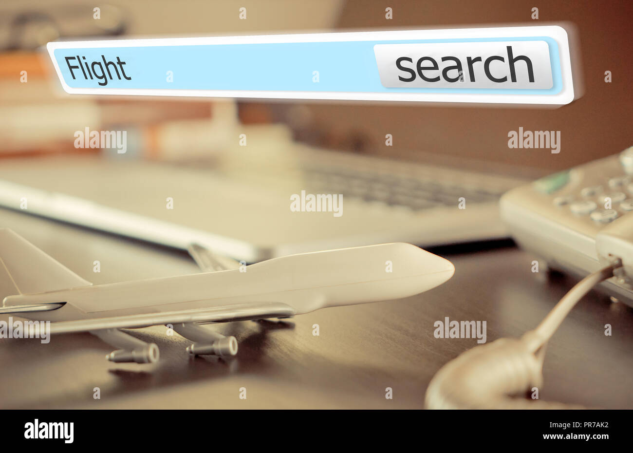 World Travel Agency with flight search button Stock Photo - Alamy