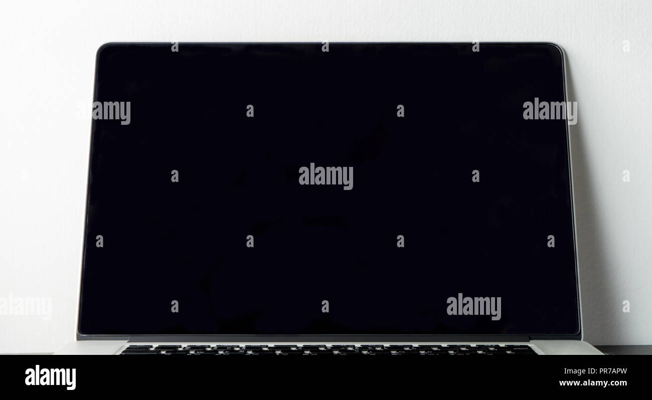 Blank laptop notebook screen on white Stock Photo - Alamy