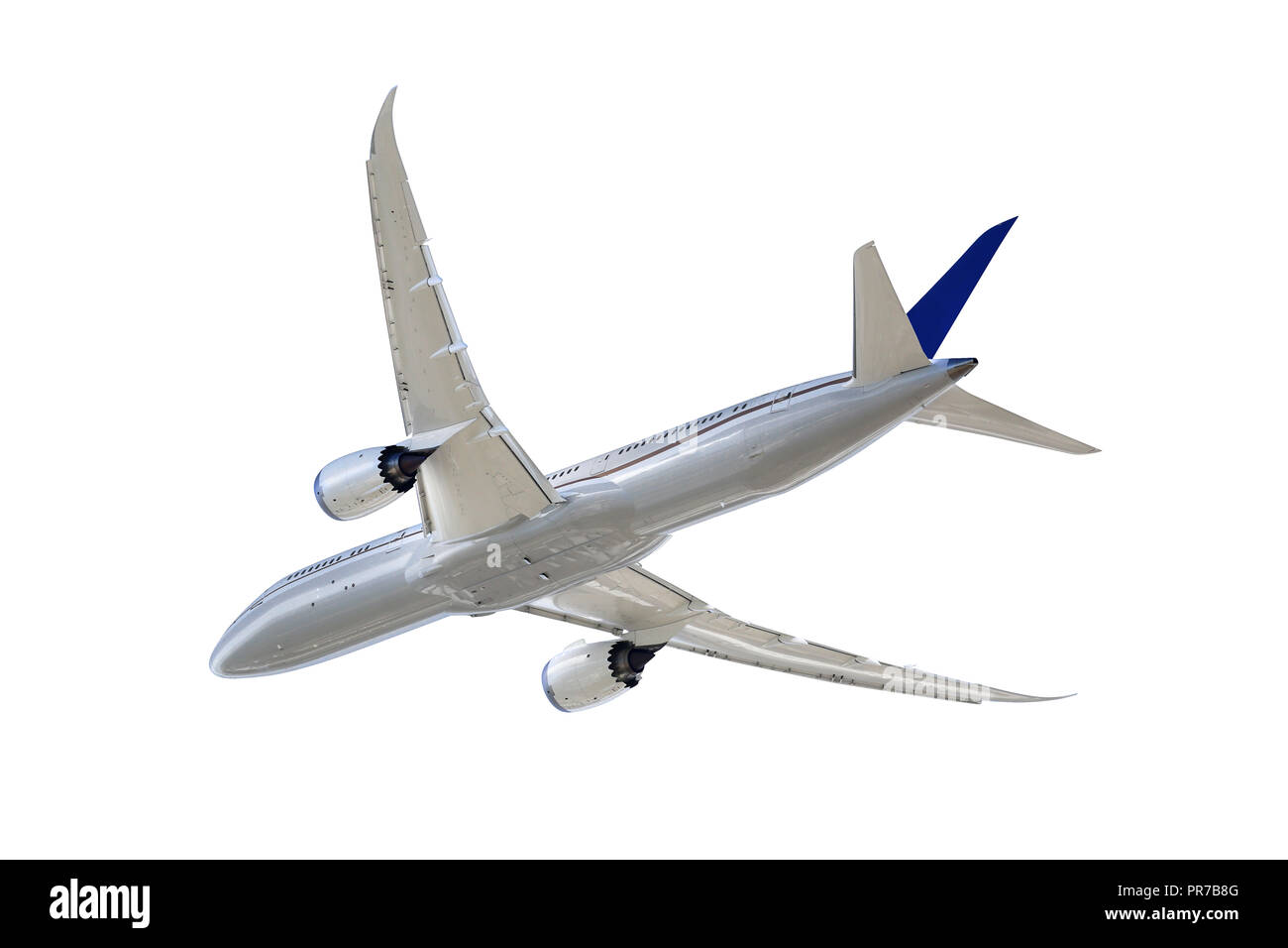 civilian passengers airplane flying isolated on white Stock Photo - Alamy