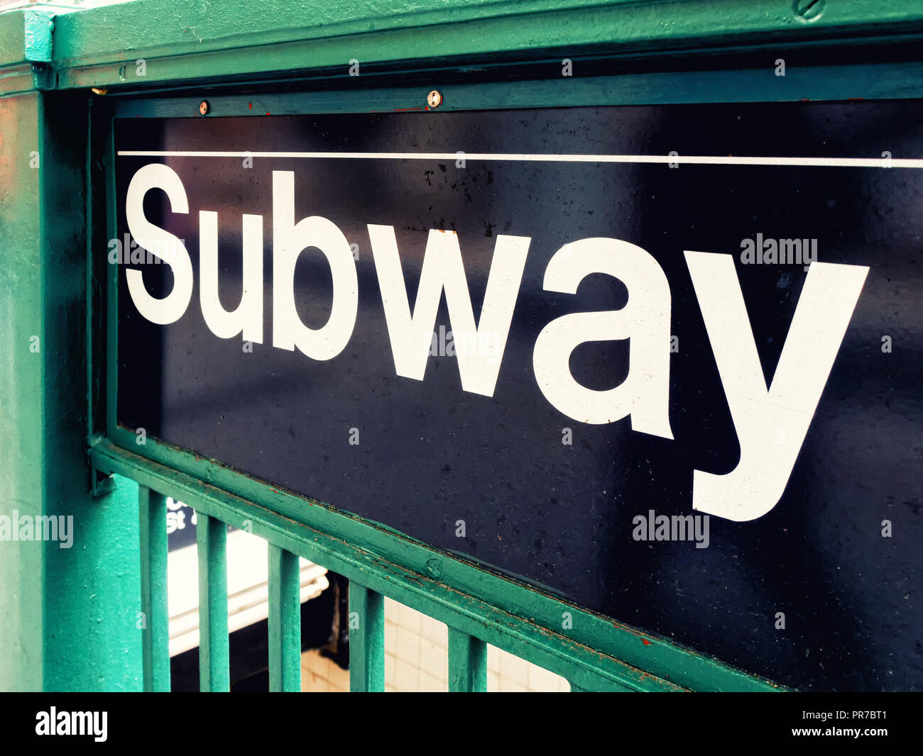 Subway sign closeup Stock Photo - Alamy