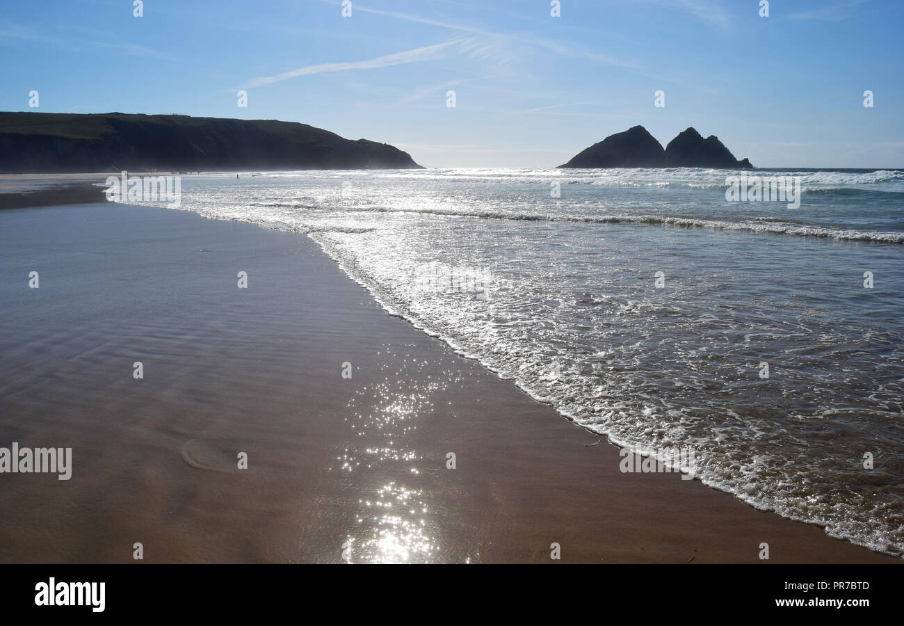 Holywell Beach, Holywell, Cornwall, 140918 Stock Photo - Alamy