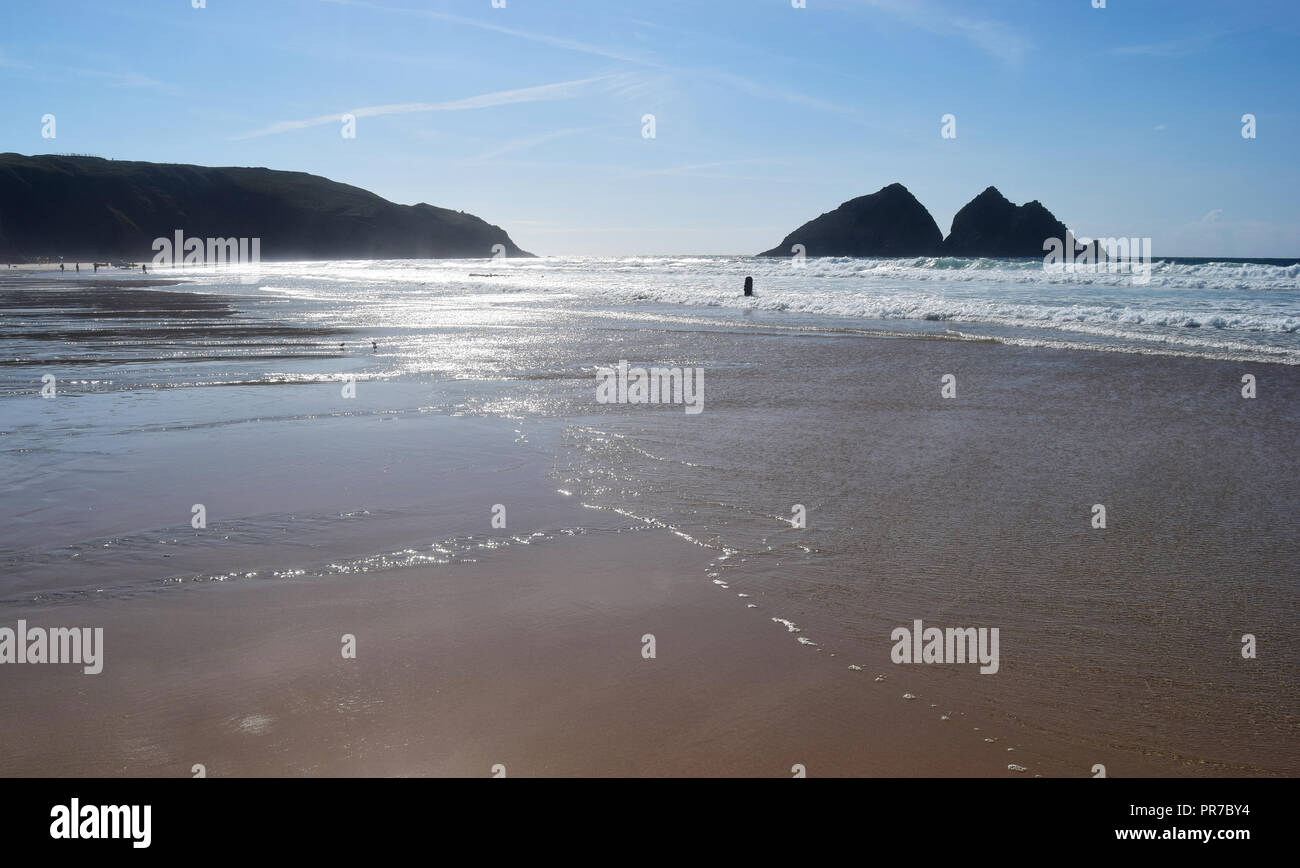Holywell Beach, Holywell, Cornwall, 140918 Stock Photo - Alamy
