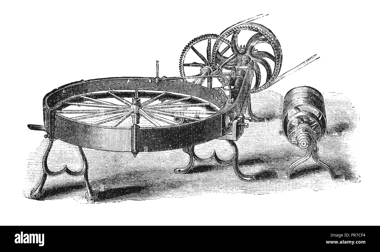 19th century illustration of a power machine. Published in 'The ...