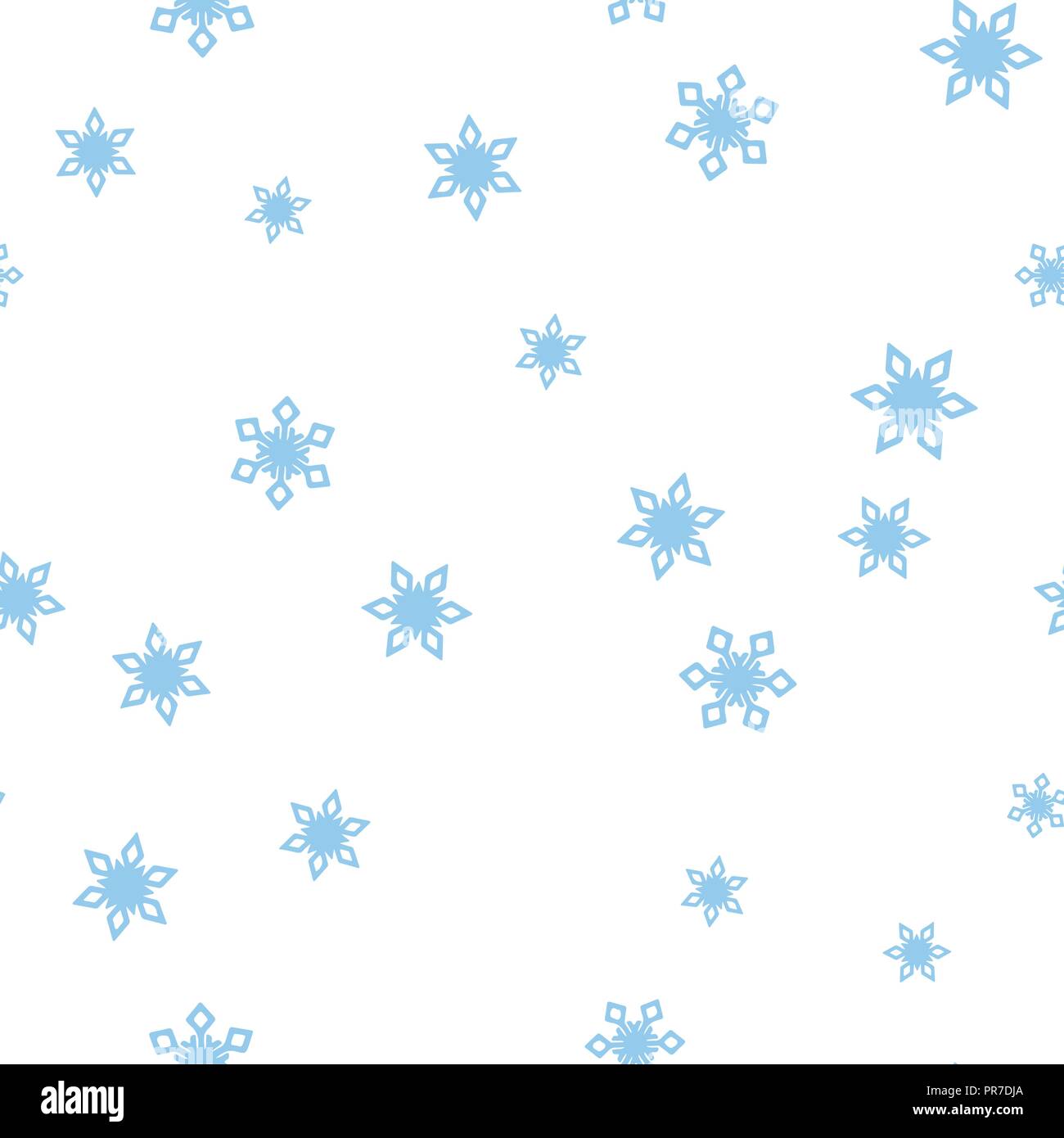 Blue snowflakes seamless pattern. Isolated on a white background ...
