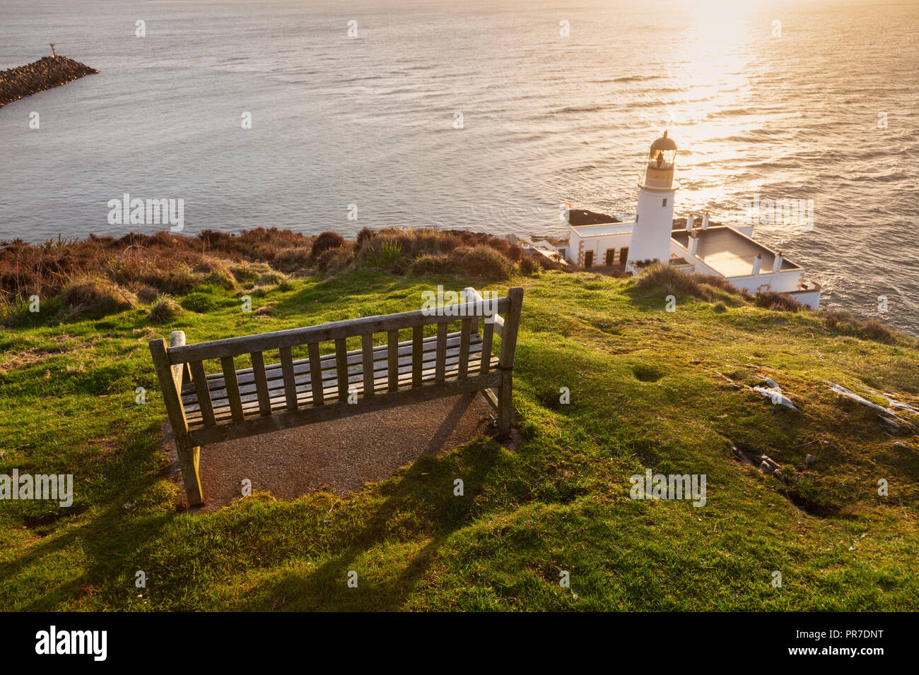 Douglas Head Lighthouse at sunrise. Douglas, Isle of Man Stock Photo ...