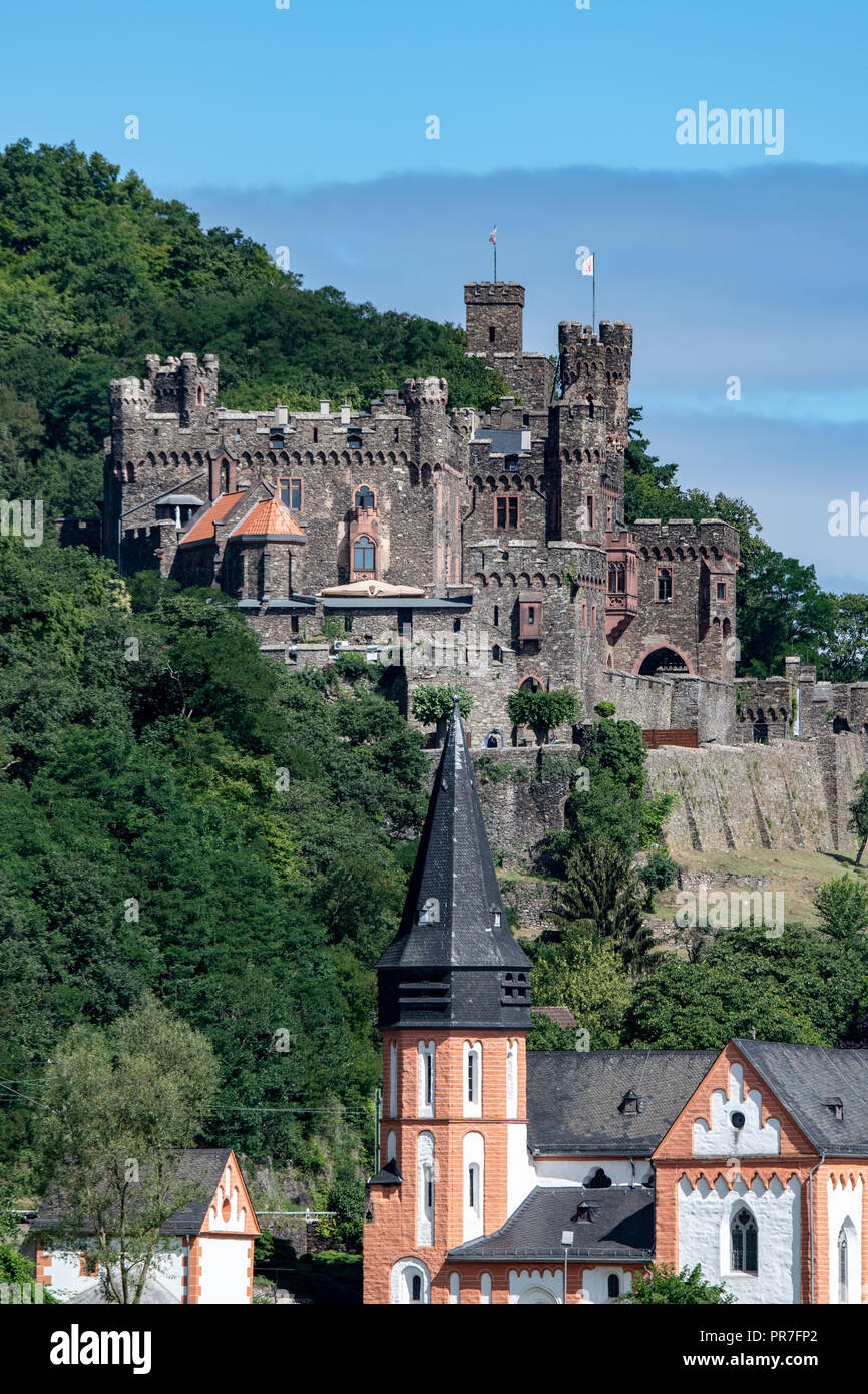 Sooneck Castle (Burg Sooneck) on the Rhine River, Germany Stock Photo ...