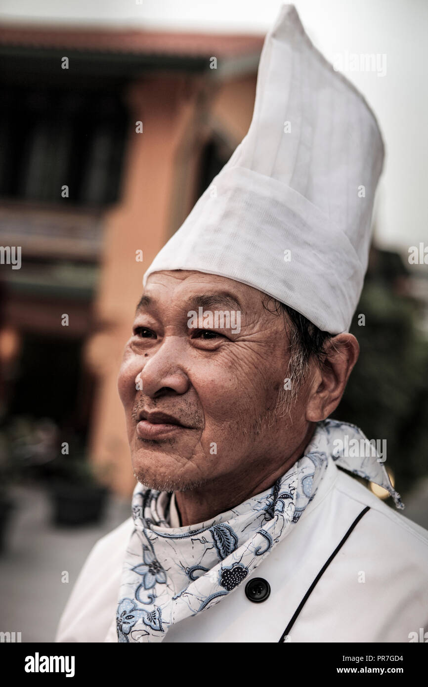 Portrait of Malaysian chef outside restaurant in Kuala Lumpur, Malaysia ...