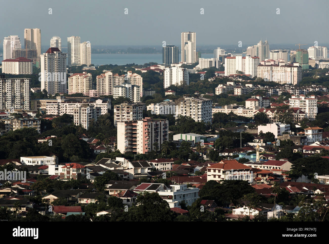 View of Penang looking towards Georgetown on Penang Island, Penang ...