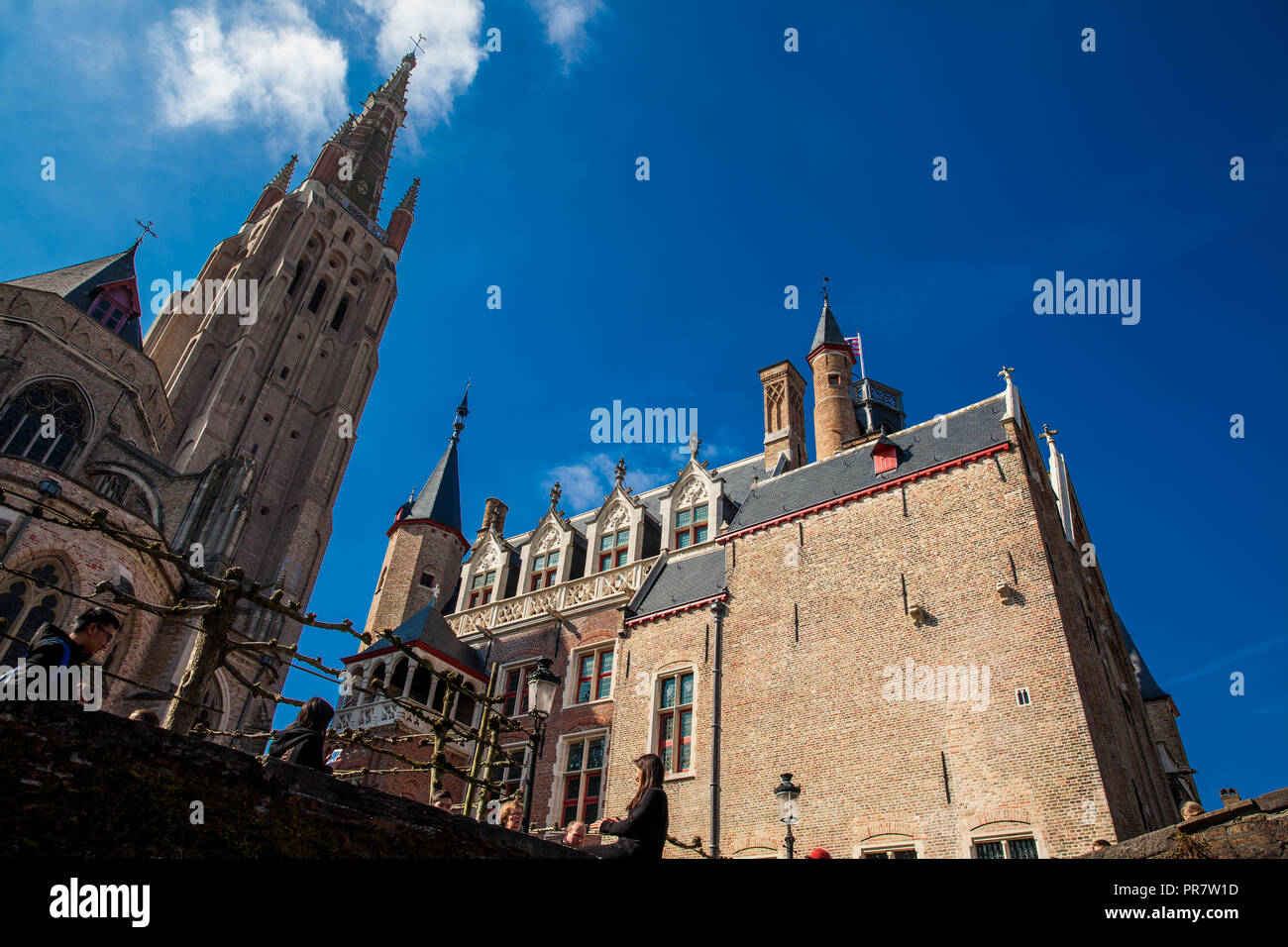 Church of Our Lady Bruges, Bonifacius Bridge and the building with the ...