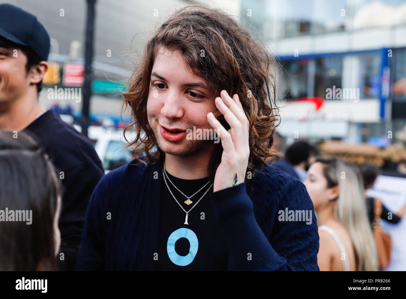 New York, NEW YORK, USA. 29th Sep, 2018. Lucas Jagger is seen next to ...