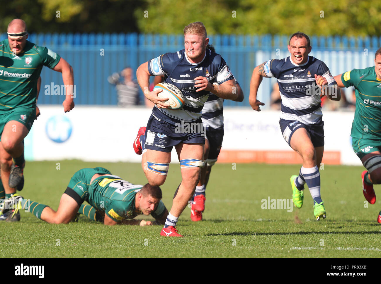 Coventry, UK. 29th Sept 2018. Rugby Union. James Voss on the charge for ...
