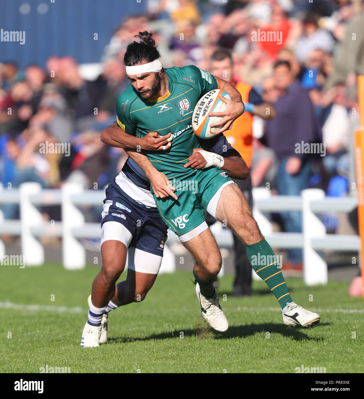 Coventry, UK. 29th Sept 2018. Rugby Union. Luke McLean on the charge ...