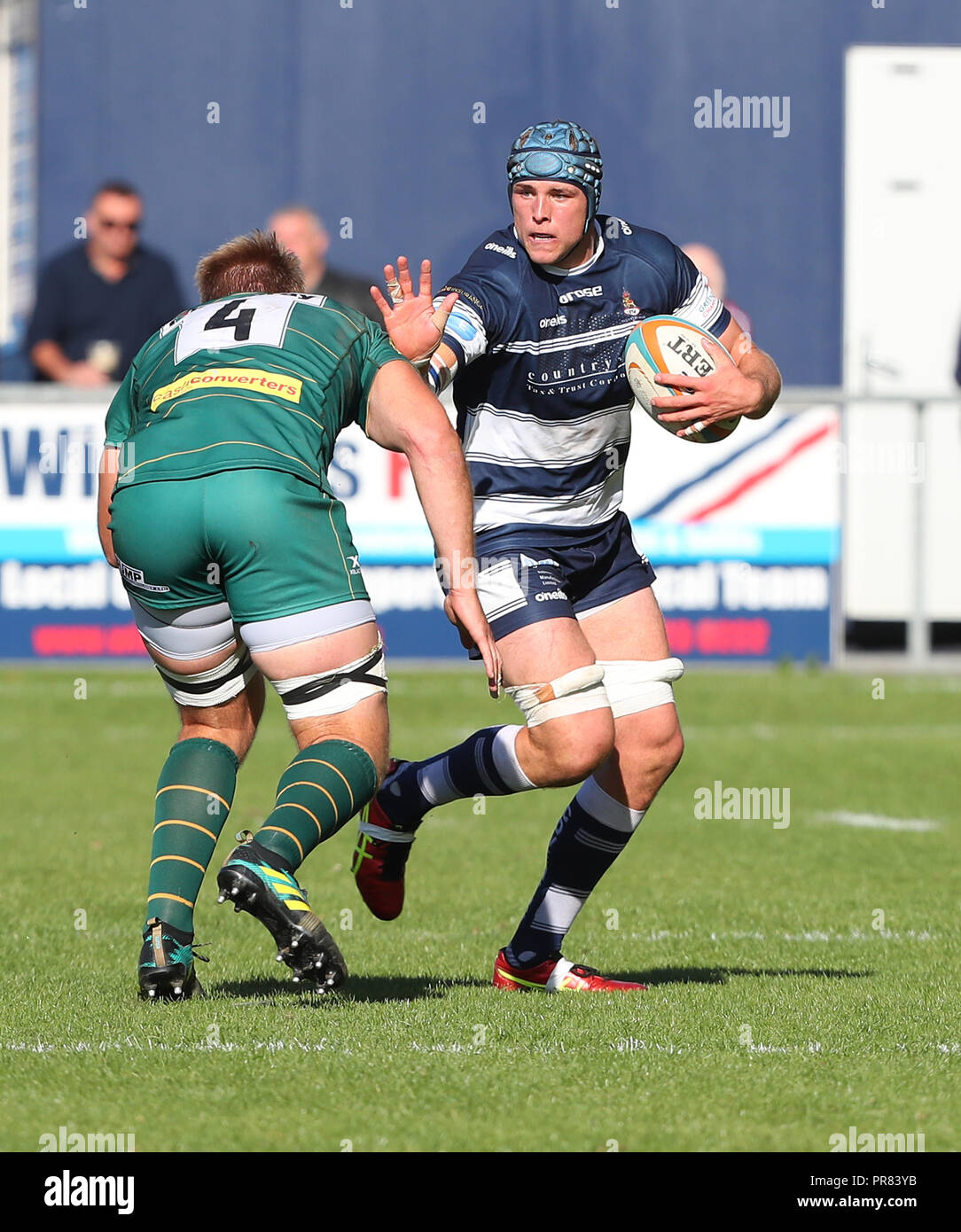Coventry, UK. 29th Sept 2018. Rugby Union. Adam Peters on the charge ...