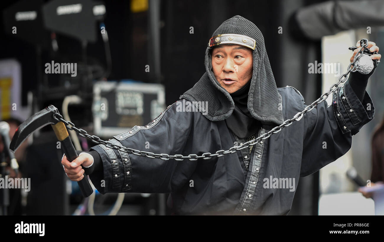 London, UK. 30 September 2018 A member of The Ashura, a special ...