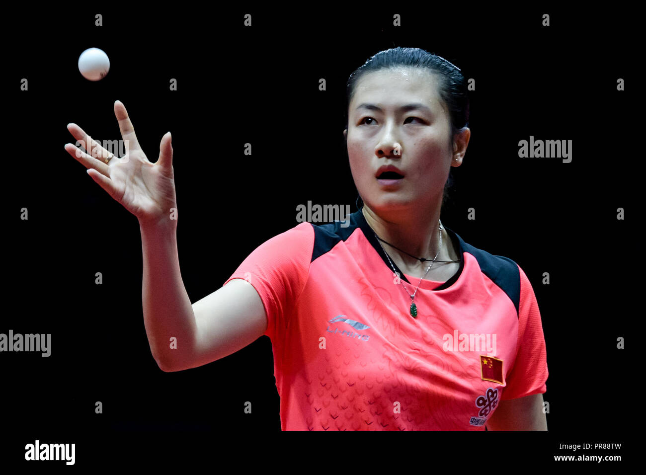 Chengdu, Chengdu, China. 30th Sep, 2018. Chengdu, CHINA-Chinese pingpong player Ning Ding ...