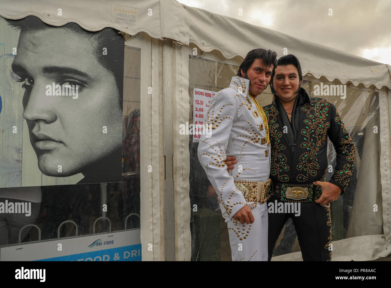 Porthcawl, Wales, UK. 30th September 2018.Elvis impersonators, Phoenix ...