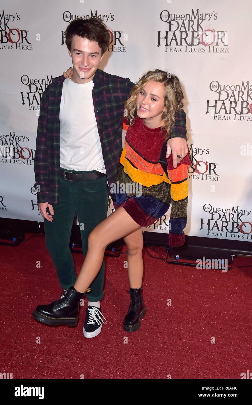 Dylan Summerall and Brec Bassinger at Queen Mary's Dark Harbor Media ...