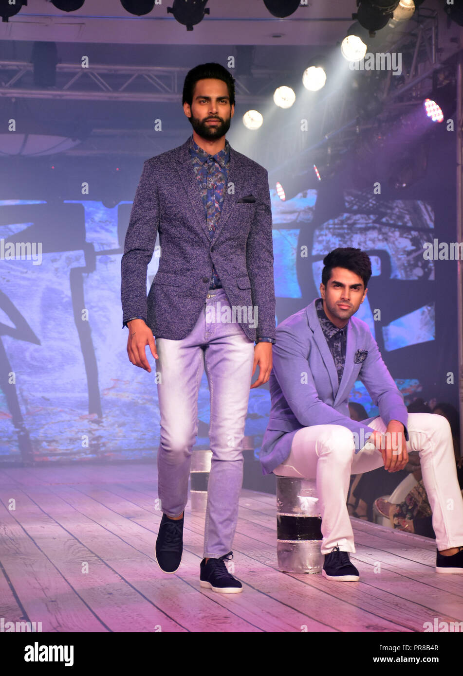 Mumbai, India. 29th Sep, 2018. A male model seen showcasing the new ...