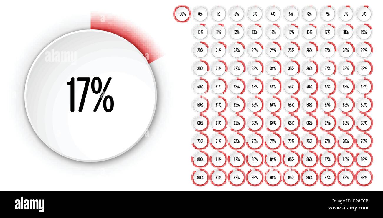 Set of circle percentage diagrams from 0 to 100 ready-to-use for web ...