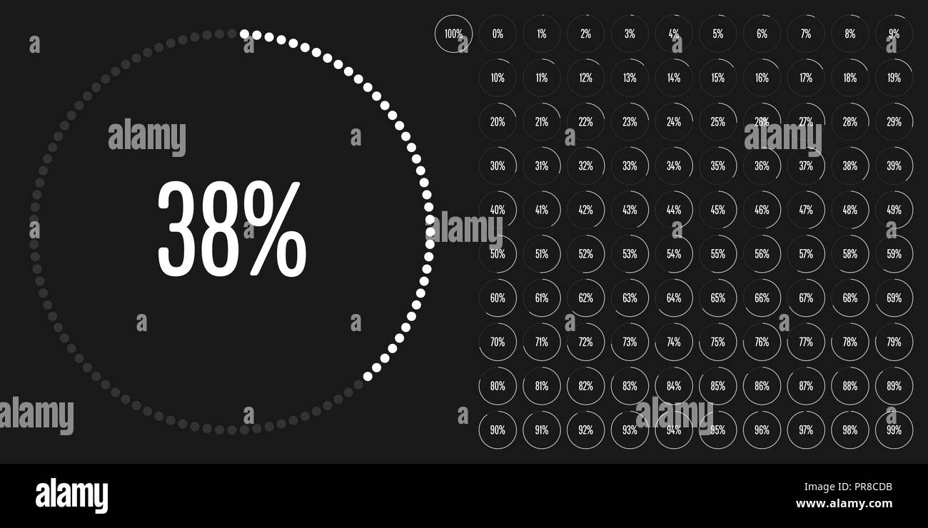 Set of circle percentage diagrams from 0 to 100 ready-to-use for web ...