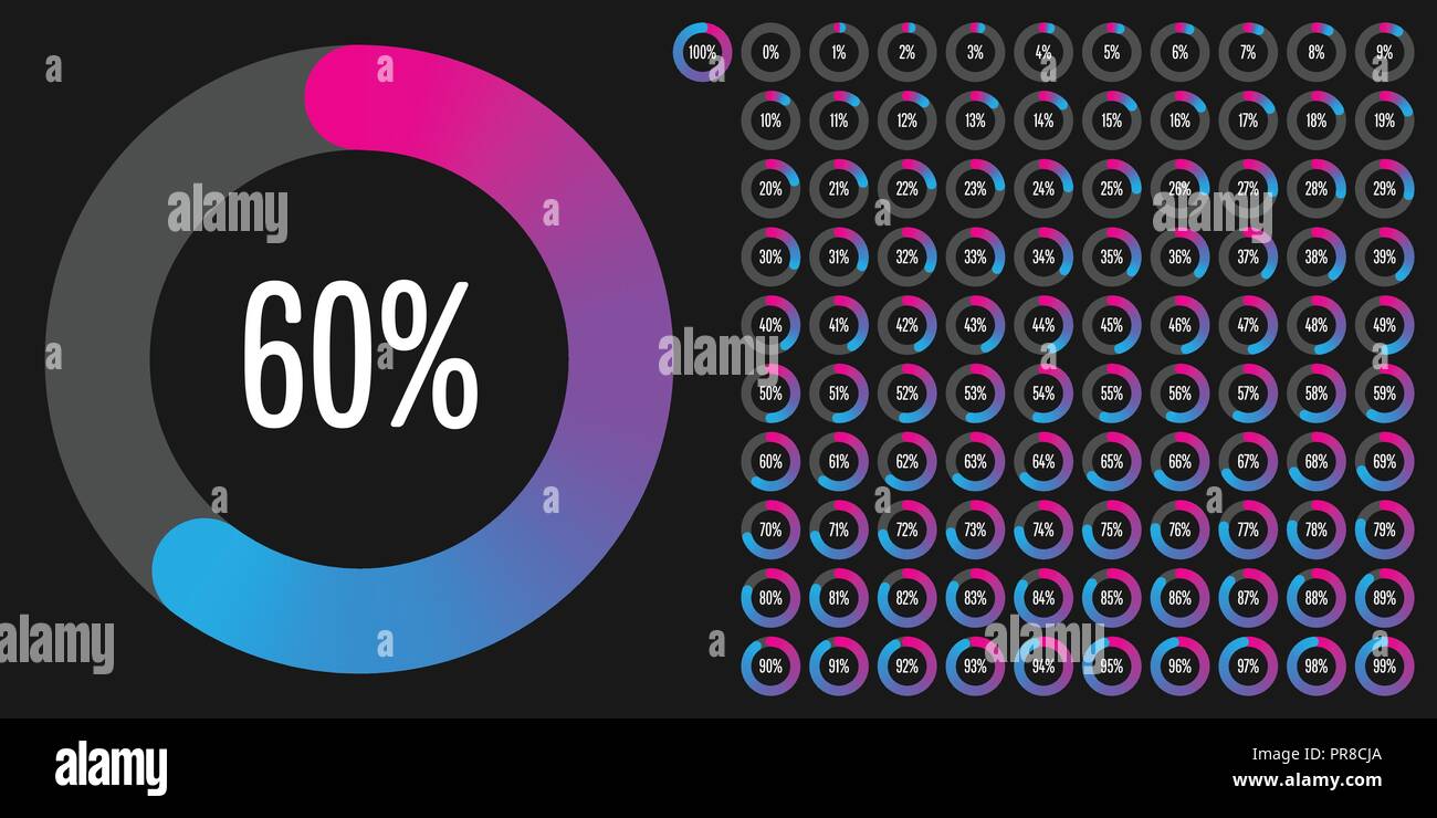 Set gradient circle percentage Stock Vector Images - Alamy