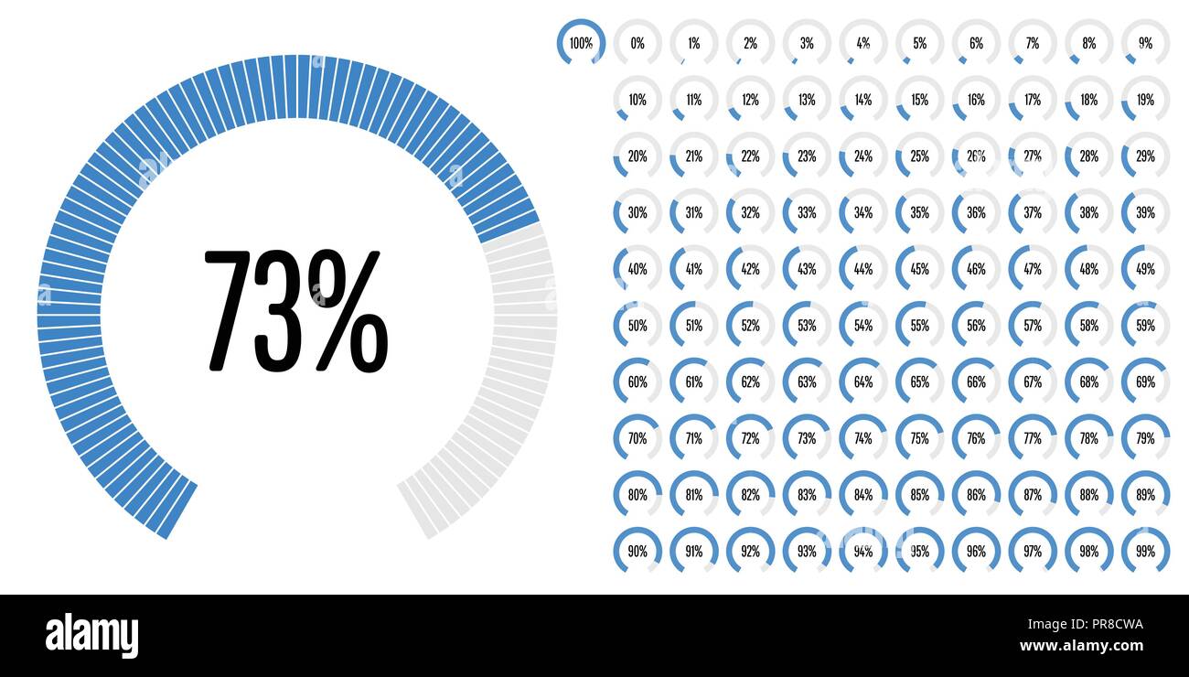 Set of circular sector percentage diagrams from 0 to 100 ready-to-use ...