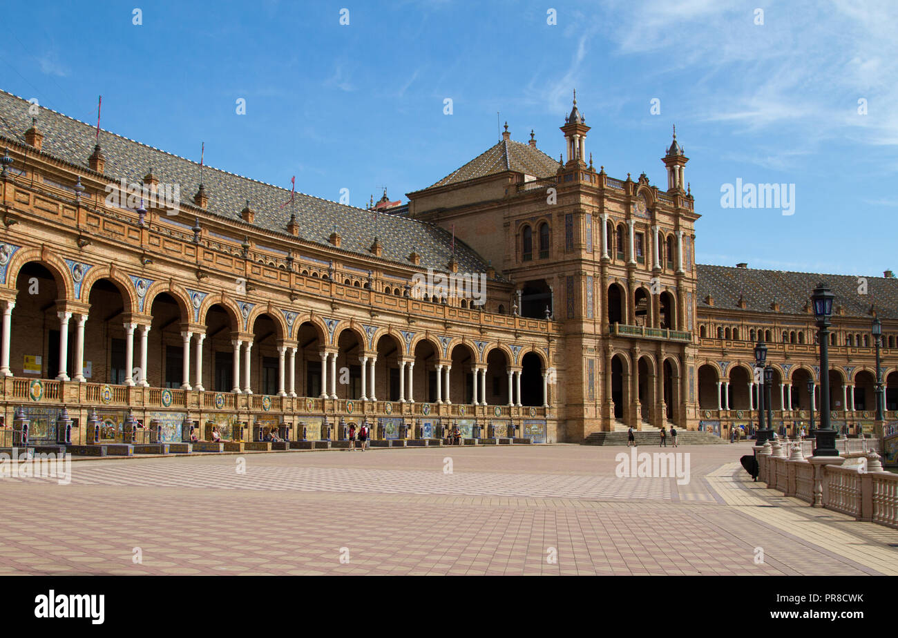 Plaza de España, one of most historical landmarks in Sevilla Stock ...