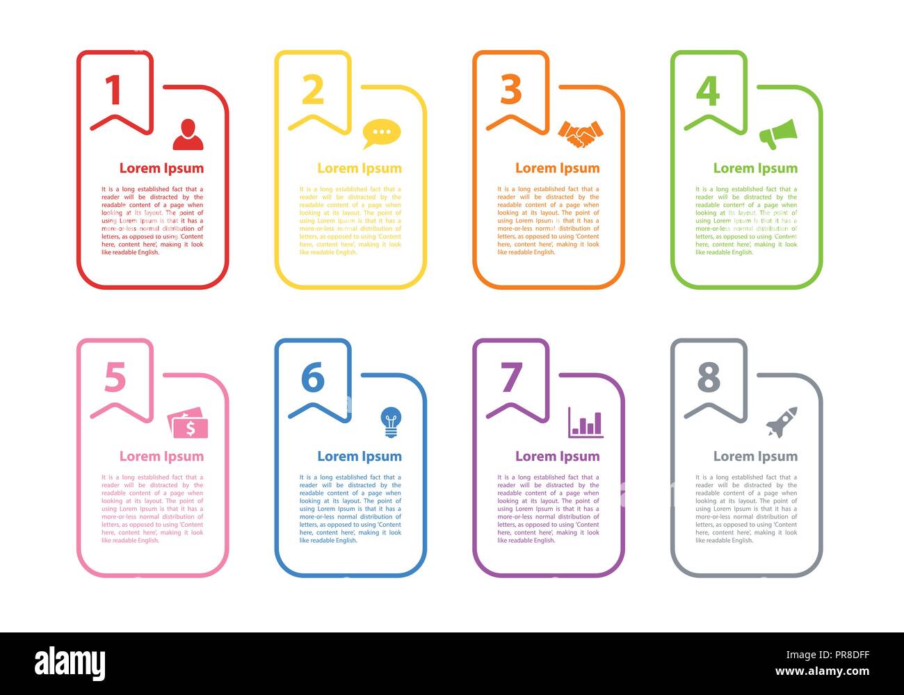 Infographic design business concept vector illustration with 8 steps or ...