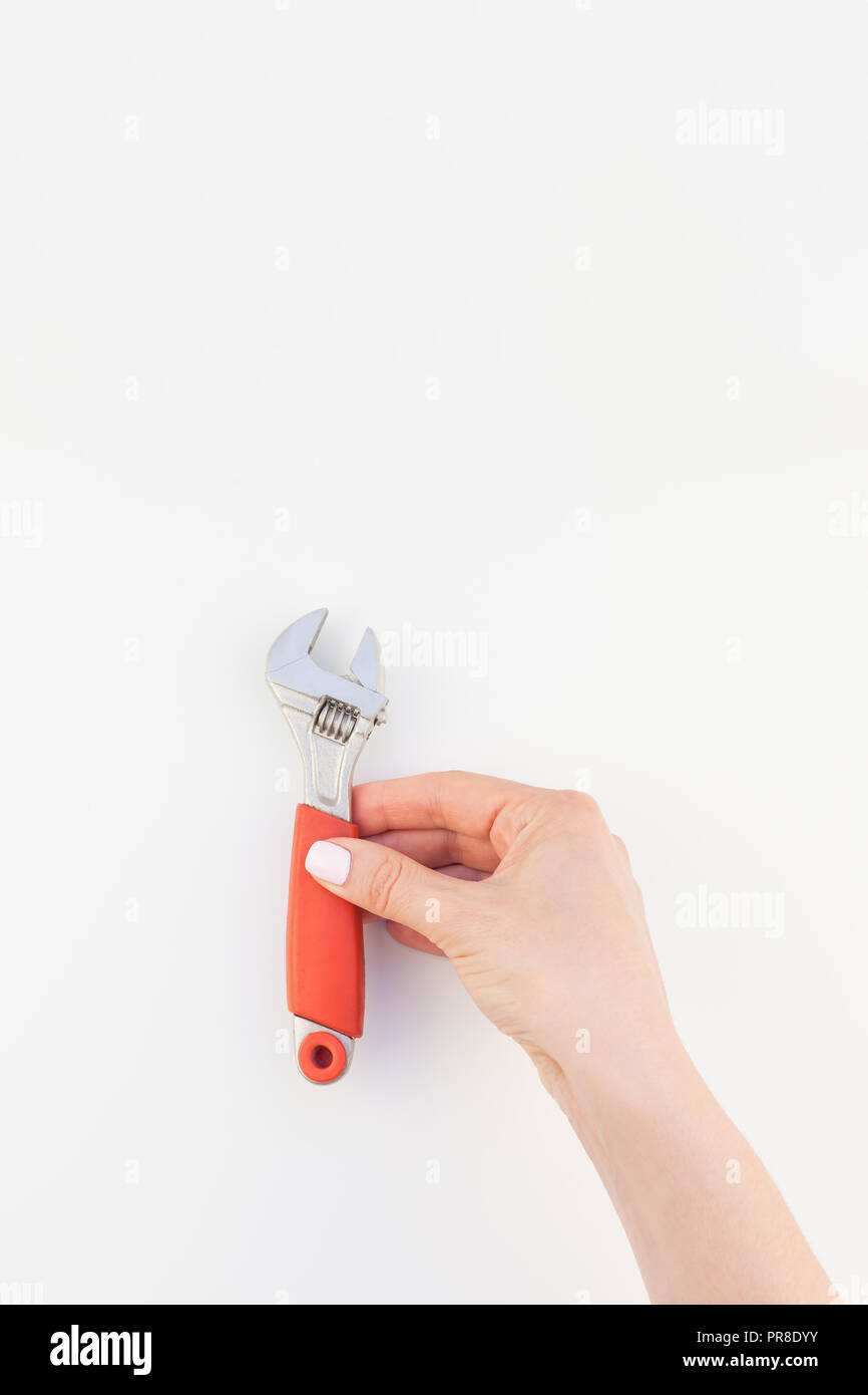 Creative image of woman hand with pastel manicure polish holding ...