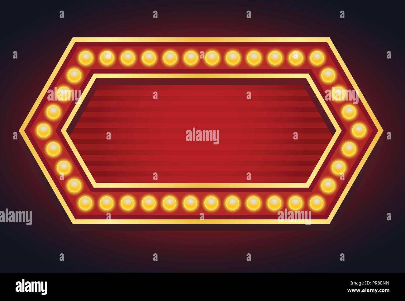 Light sign marquee bulb glowing vintage style Stock Vector Image & Art ...