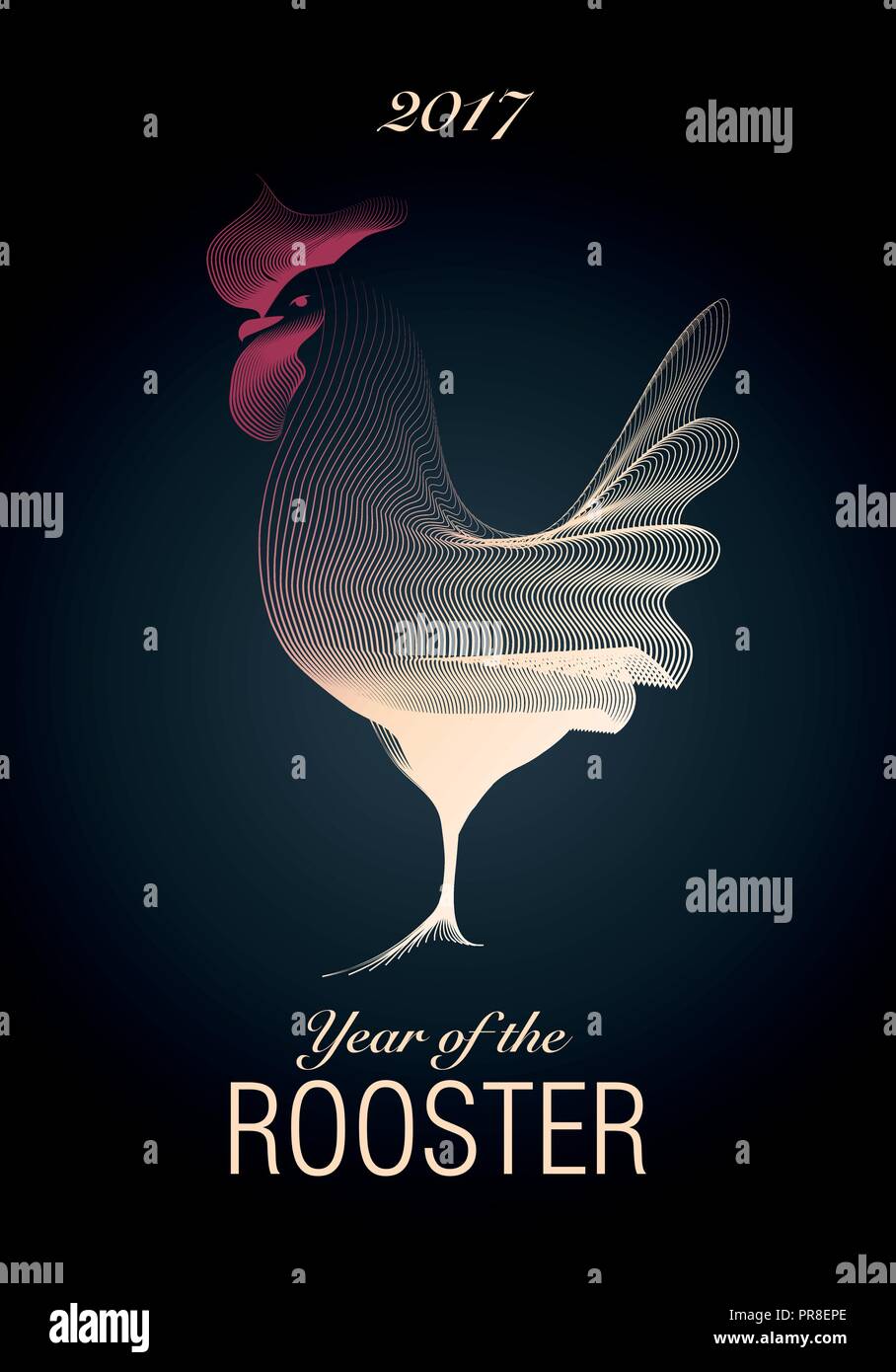 Rooster red lines on red background Stock Vector Image & Art - Alamy