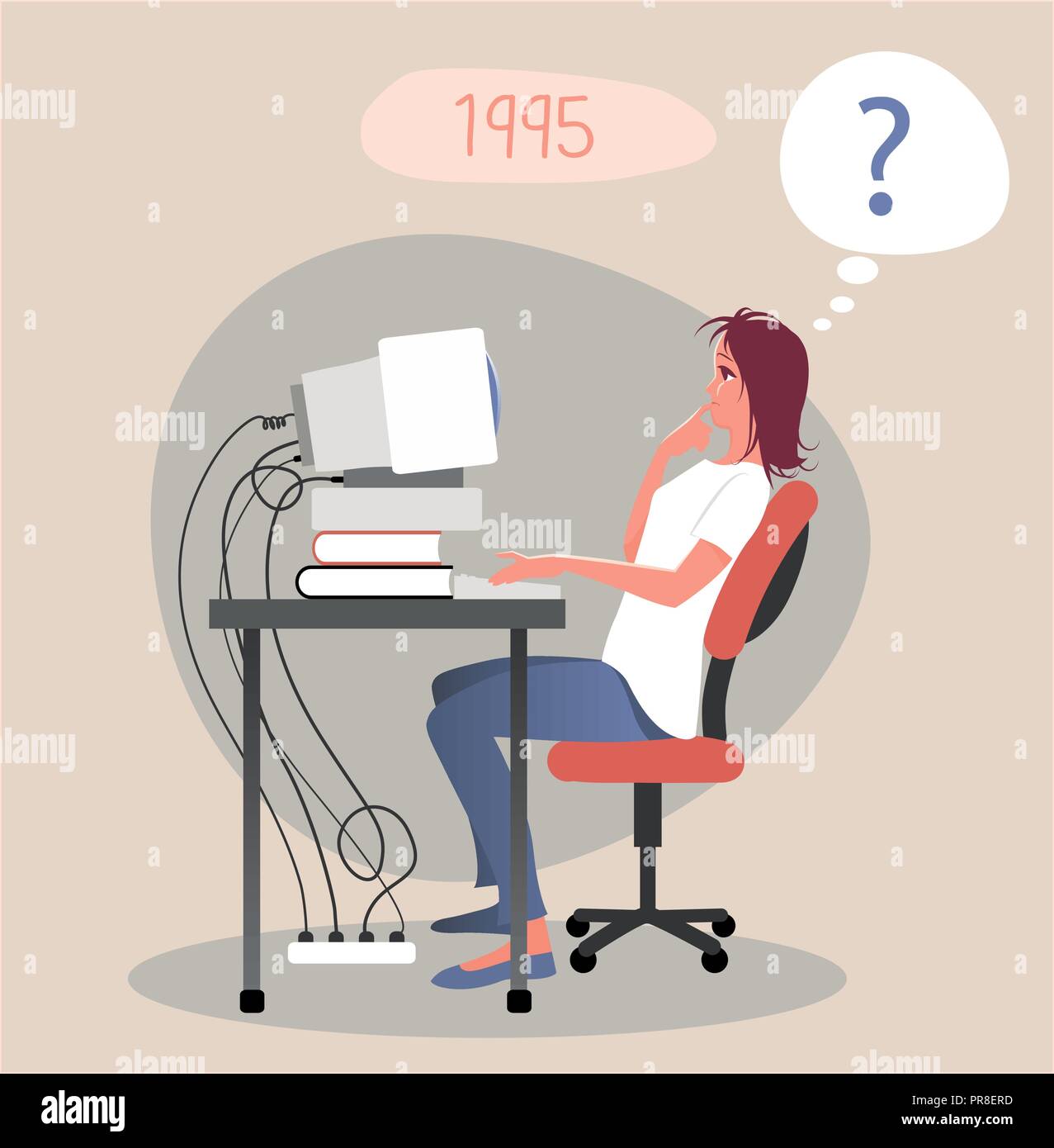 1990s work computer Stock Vector Images - Alamy
