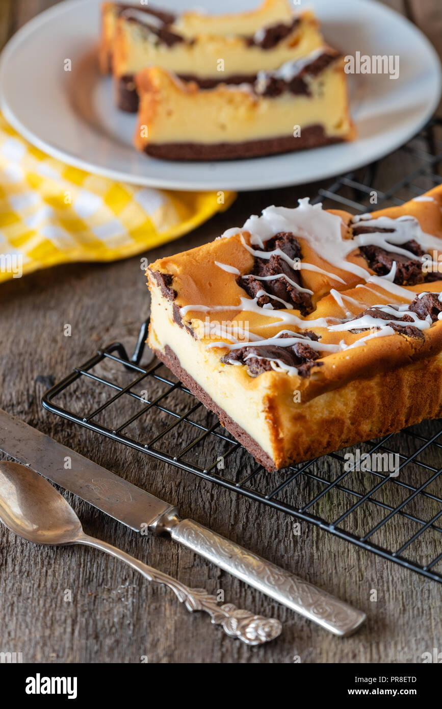 Traditional Polish homemade cheesecake with chocolate Stock Photo - Alamy