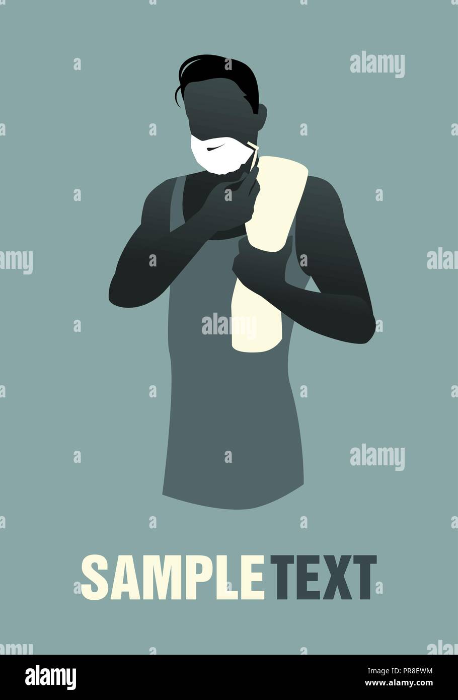 Cartoon man shaving beard razor hi-res stock photography and images - Alamy