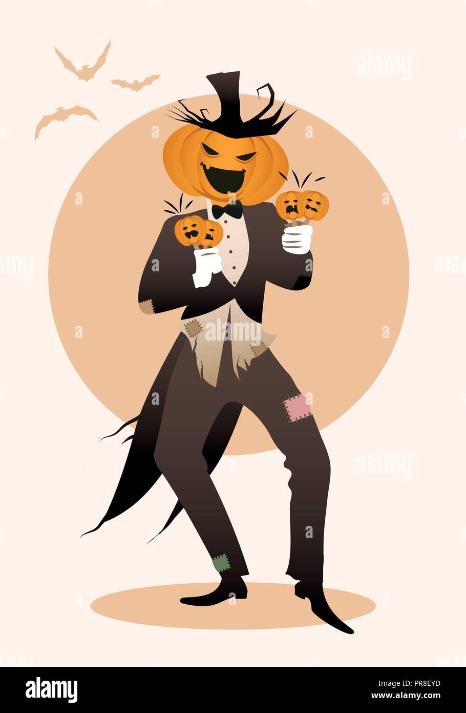 Halloween pumpkin playing music Stock Vector Image & Art - Alamy