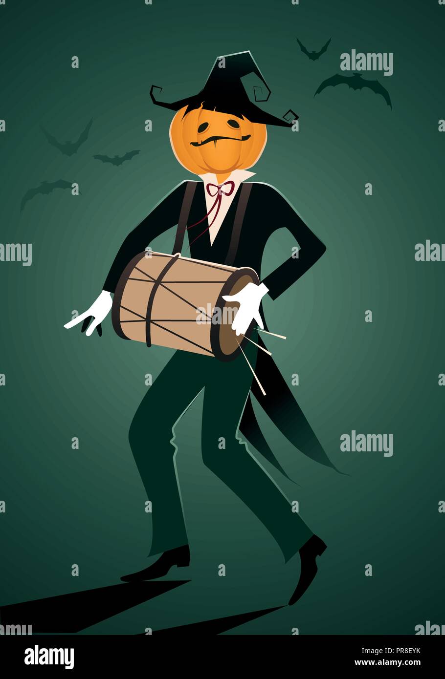 Halloween pumpkin playing music Stock Vector Image & Art - Alamy