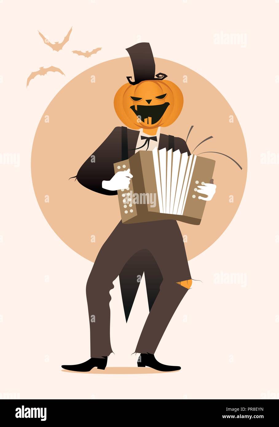Halloween pumpkin playing music Stock Vector Image & Art - Alamy