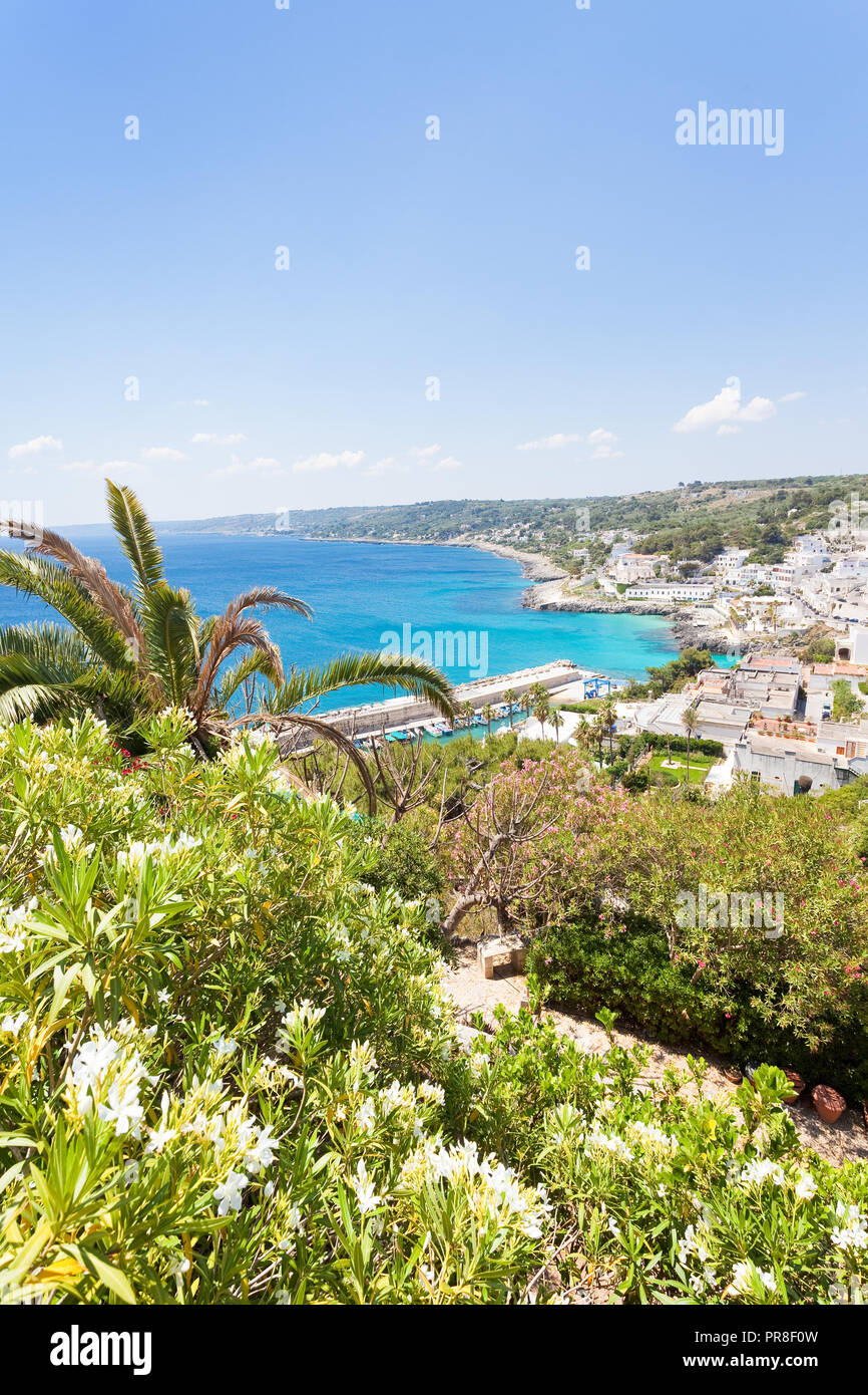 Apulia, Castro Marina, Italy - A beautiful view upon the coastline of ...