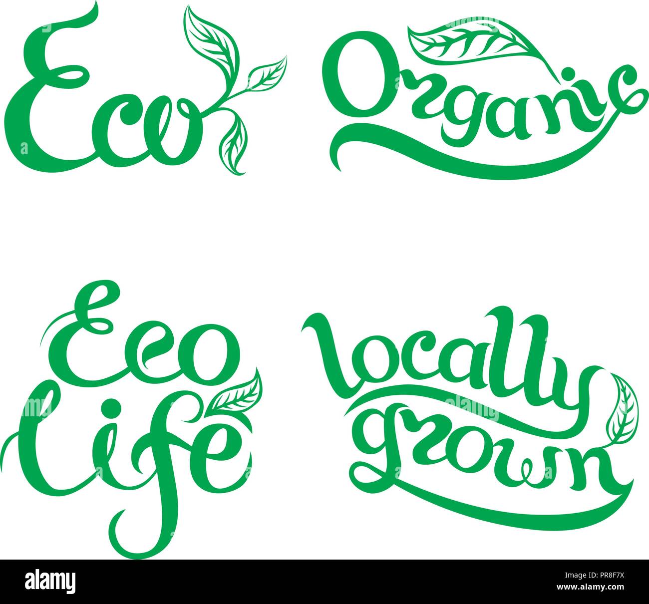 vector collection of leaf signs, symbols and organic slogans Stock ...