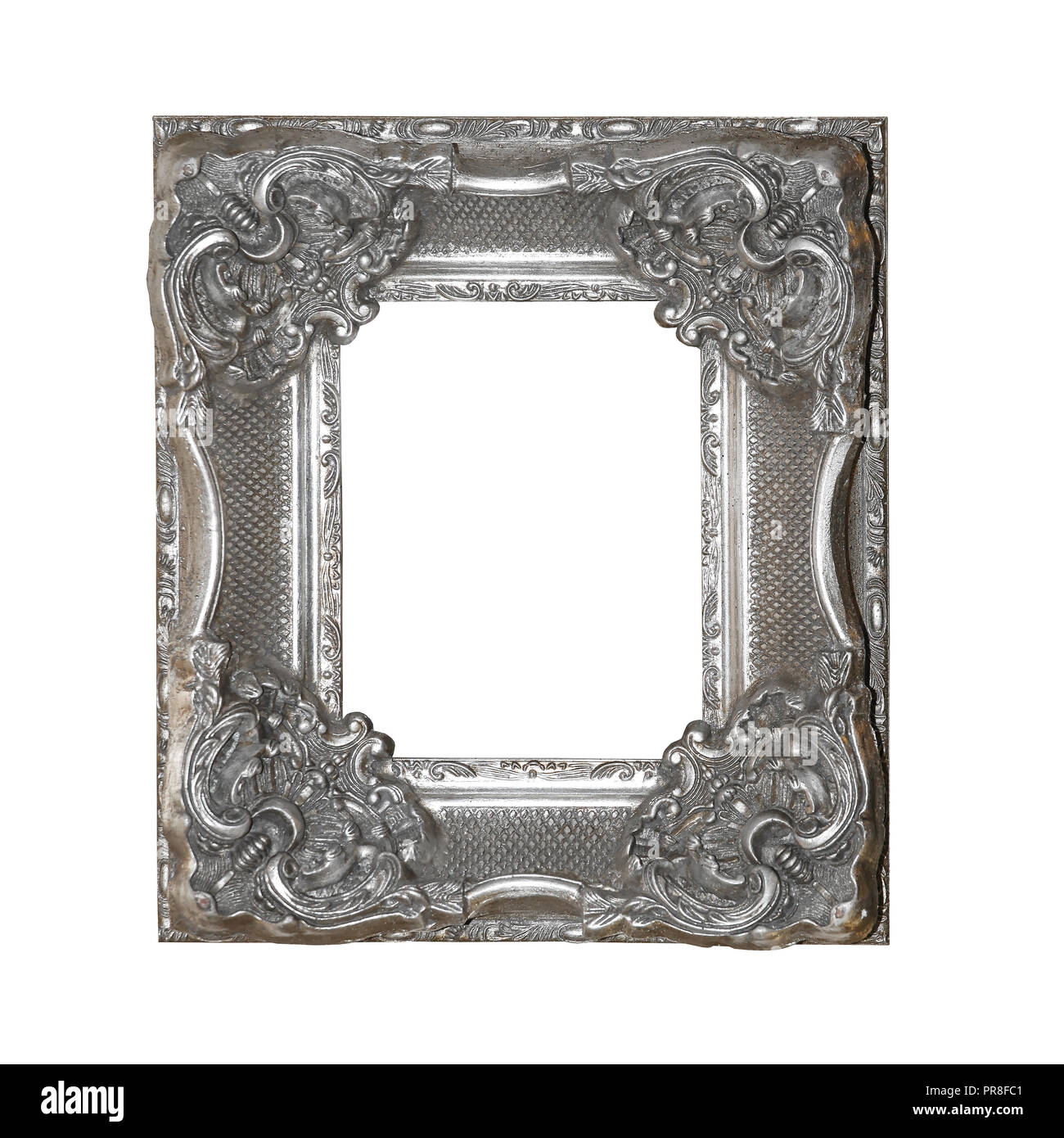 Square silver frame isolated with clipping path Stock Photo - Alamy