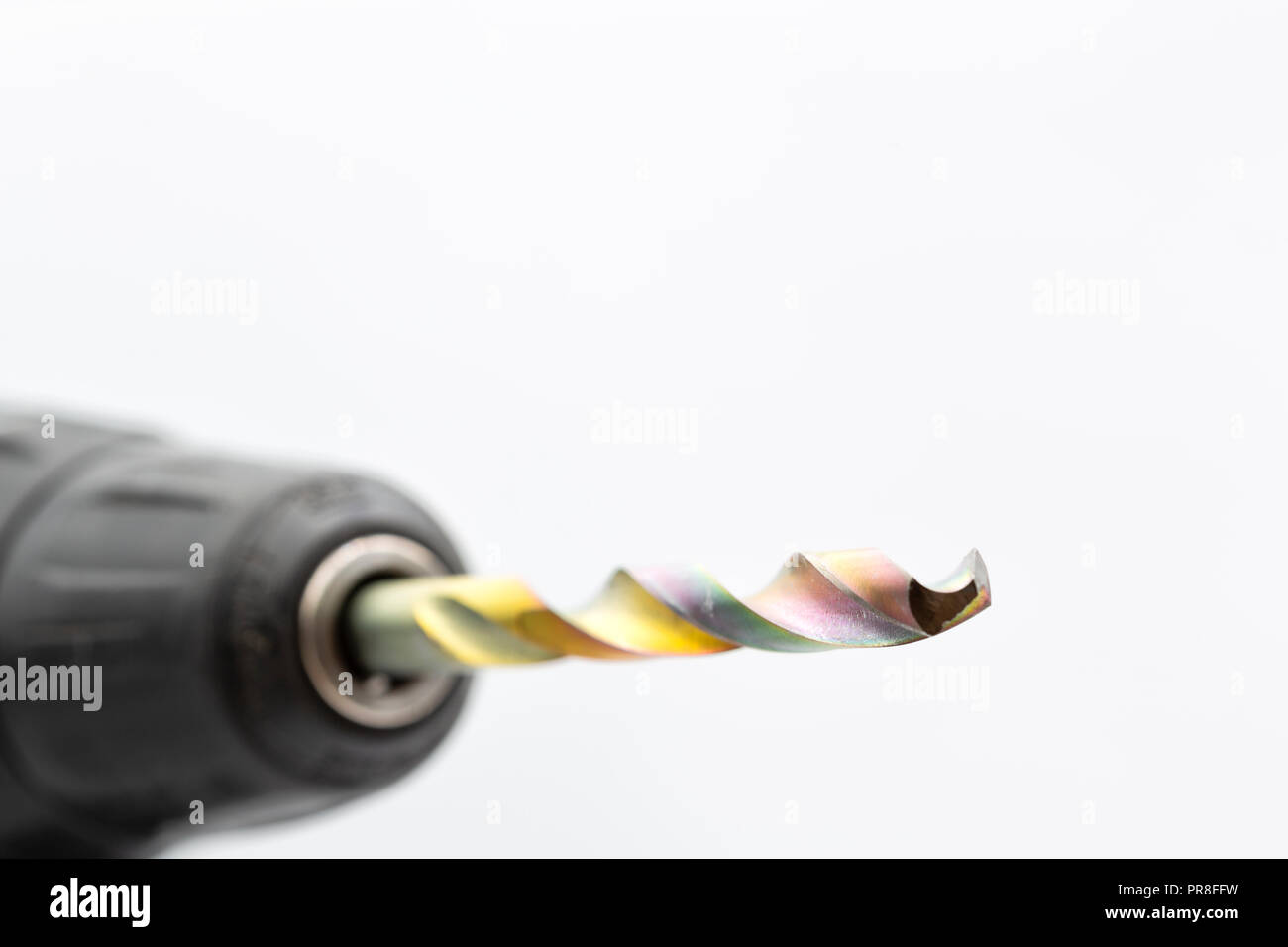 blur in the white background the rotation of a drill bit like concept ...