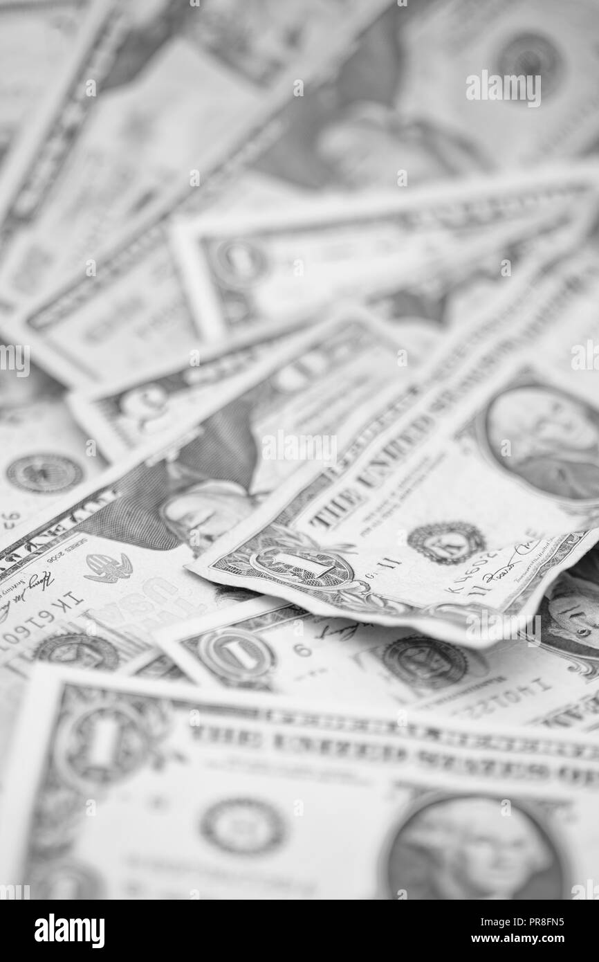 blurred crumpled dollar money background like concept of problem Stock ...